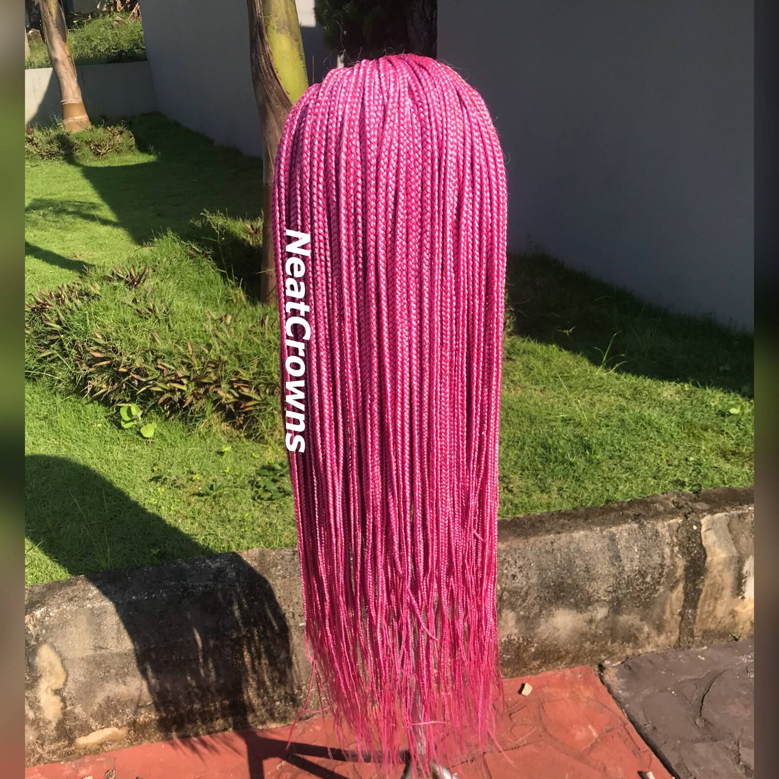 Ready to Ship Pink Cornrow Red Box Braids Wig Cornrows Blonde | Etsy