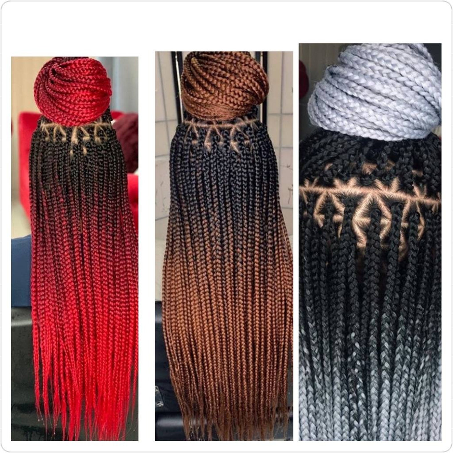 Triangle Parts Knotless Box Braids Wig for Black Women - Etsy