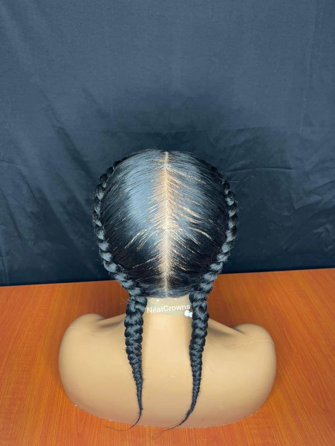 2 Pigtail Braids Cornrows Wig Cornrow Wigs Braided Wig Box Braids ...