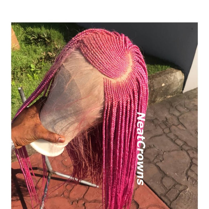 Ready to Ship Pink Cornrow Red Box Braids Wig Cornrows Blonde - Etsy
