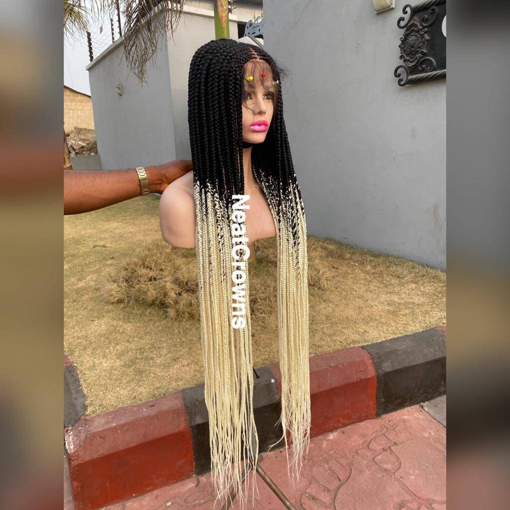 Cornrow Wig Cornrow Wigs Braided Wig Box Braids Wig Knotless - Etsy