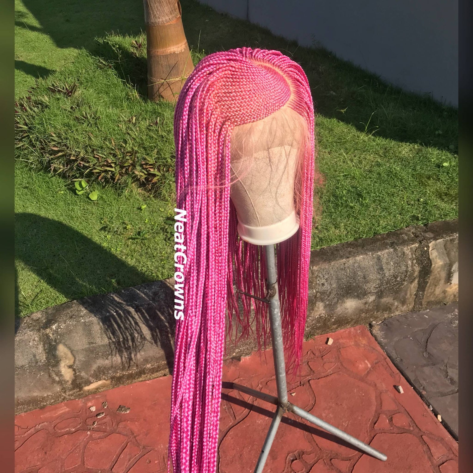 Ready to Ship Pink Cornrow Red Box Braids Wig Cornrows Blonde - Etsy