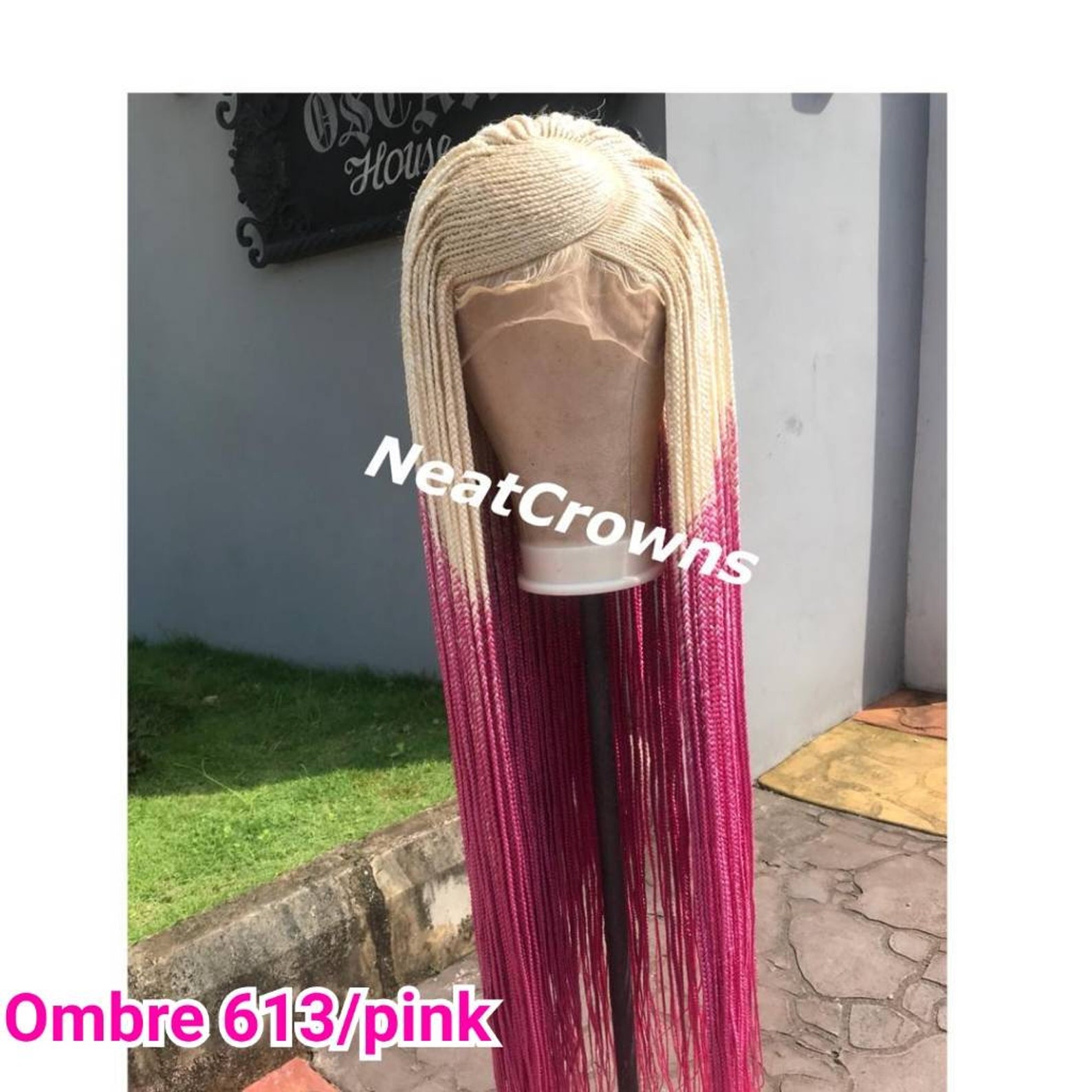 Ready to Ship Pink Cornrow Red Box Braids Wig Cornrows Blonde - Etsy