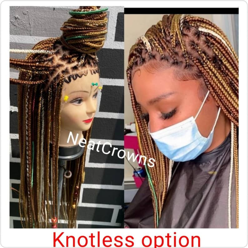 Ready to Ship Medium Eva Box Braids Wig for Black Women - Etsy