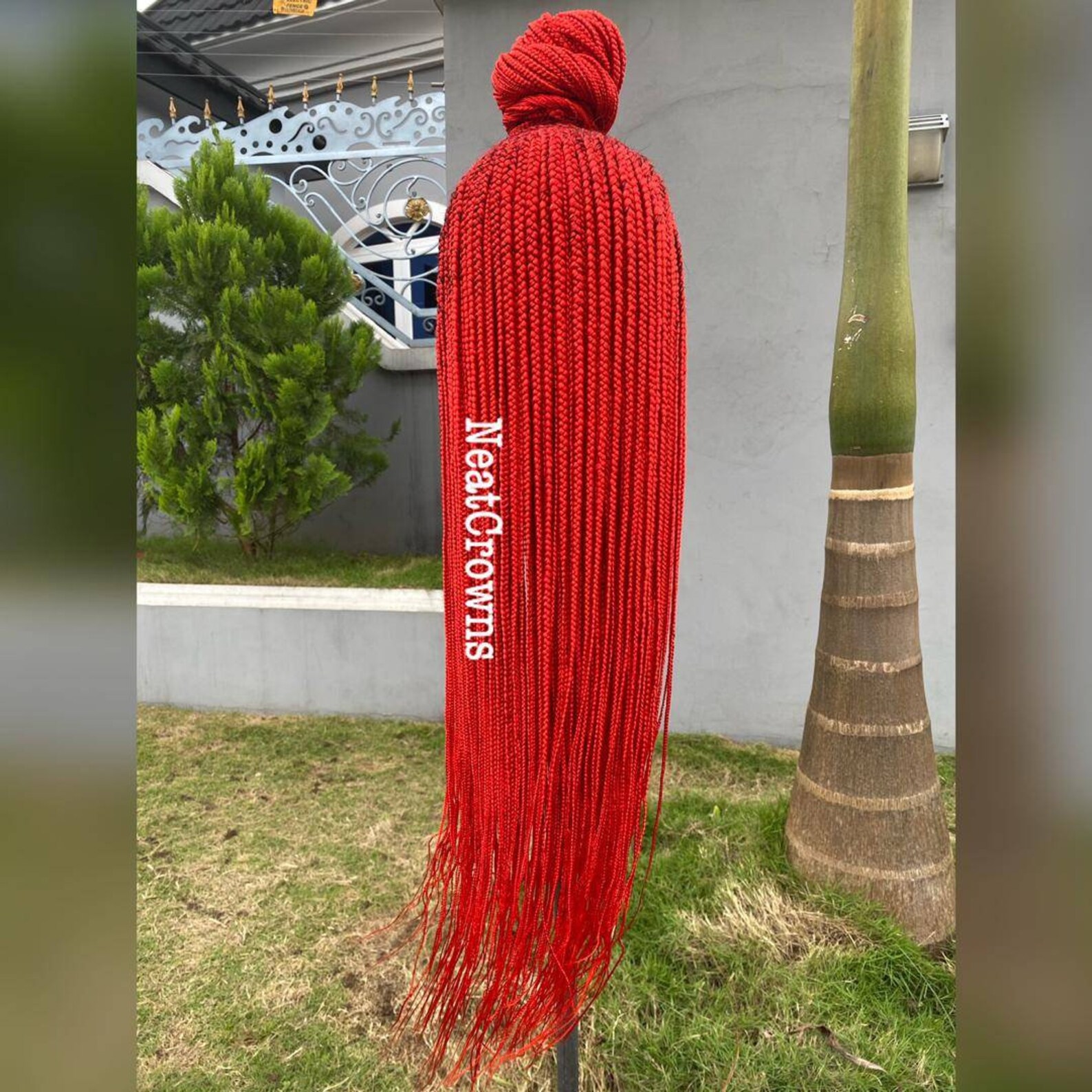 Ready to Ship Red Cornrows Wig Cornrow Wigs Knotless Box | Etsy