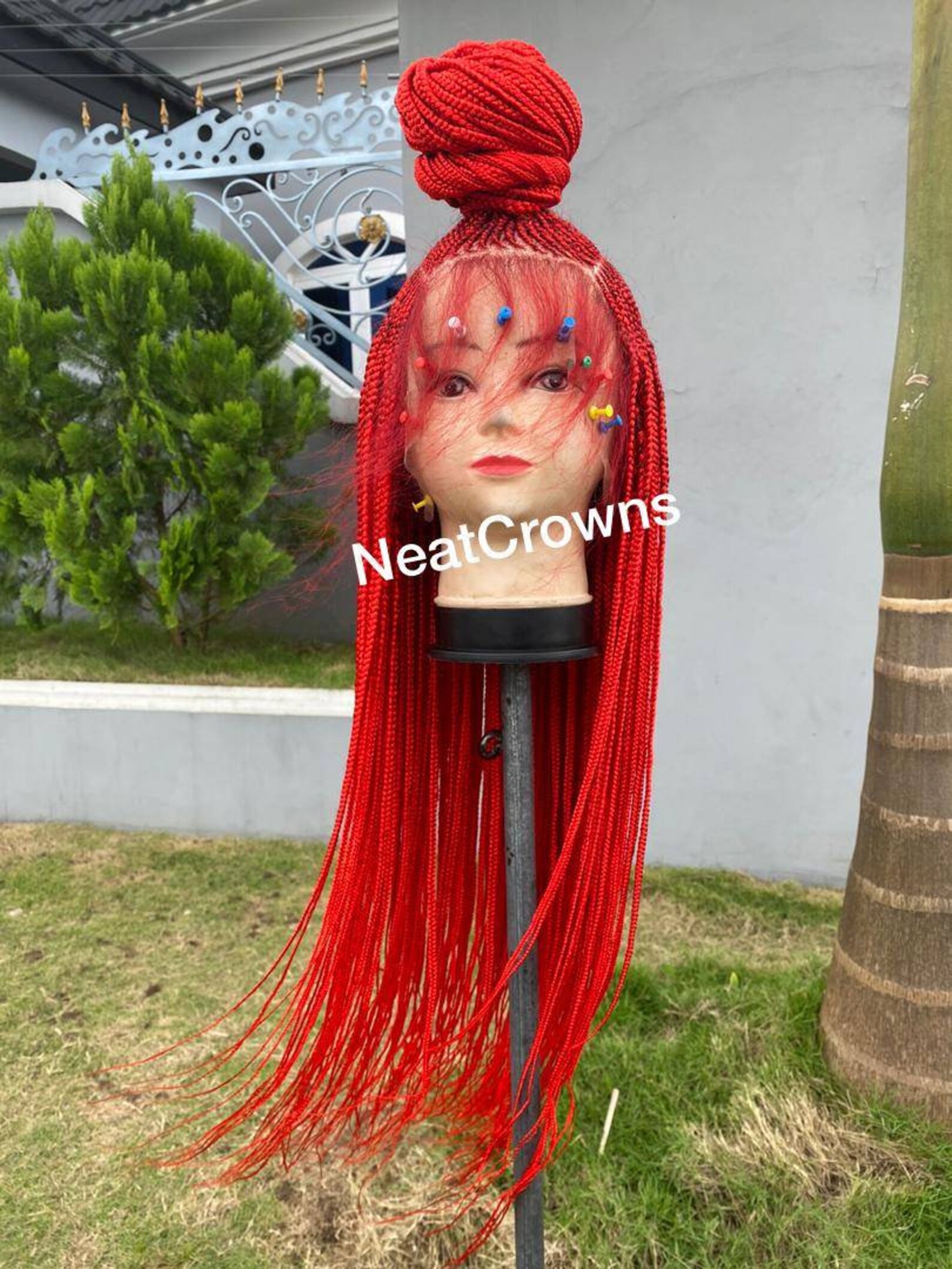 Ready to Ship Red Cornrows Wig Cornrow Wigs Knotless Box | Etsy