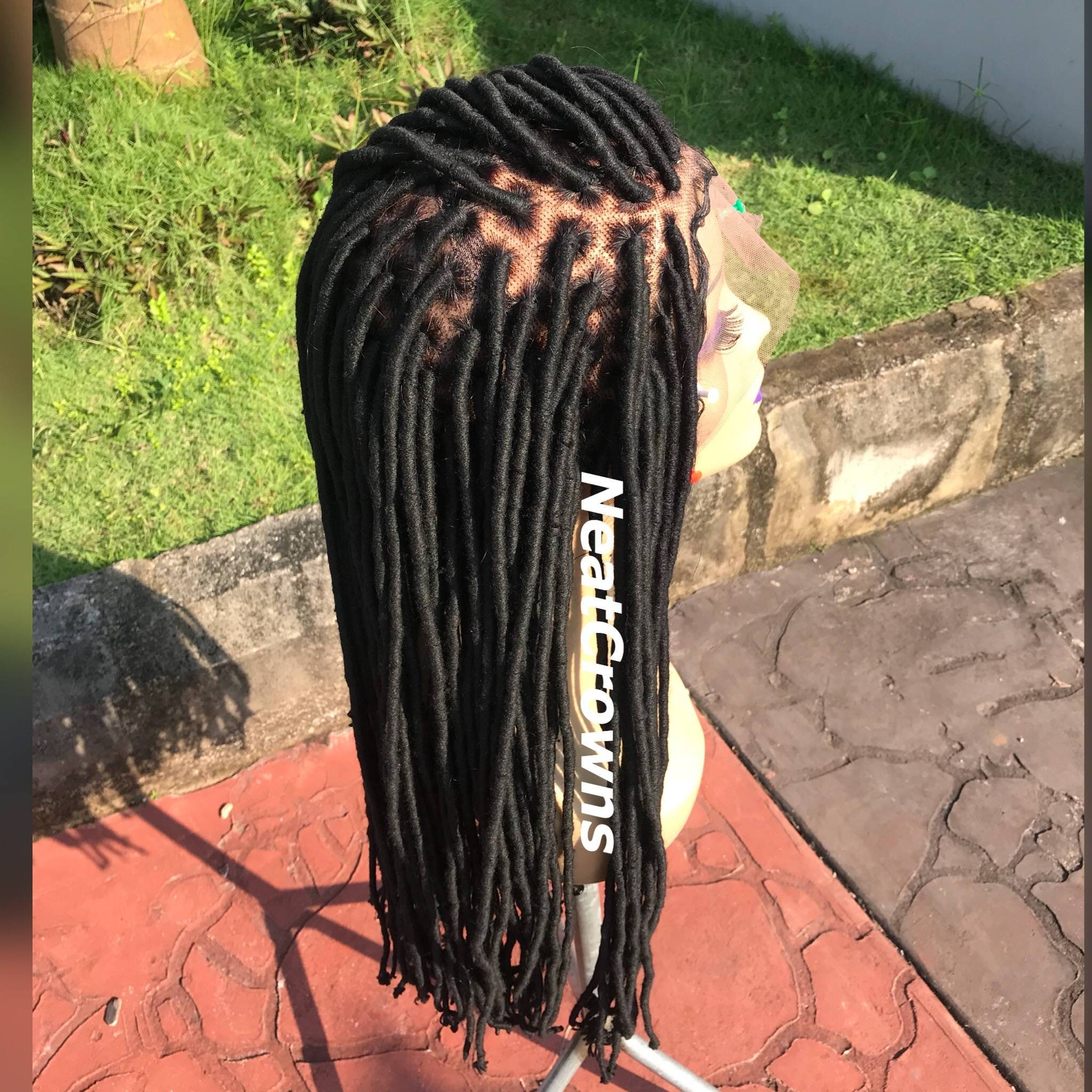 Ready to Ship Dreadlocks Faux Locs Knotless Box Braids Wig for Black ...