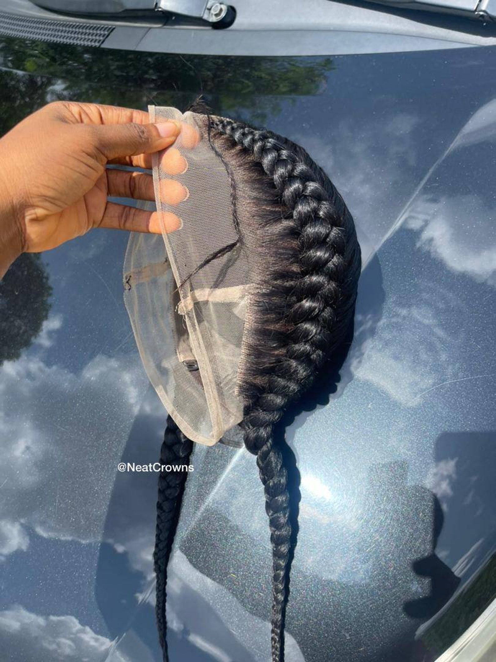 2 Pigtail Braids Cornrows Wig Cornrow Wigs Braided Wig Box Braids ...