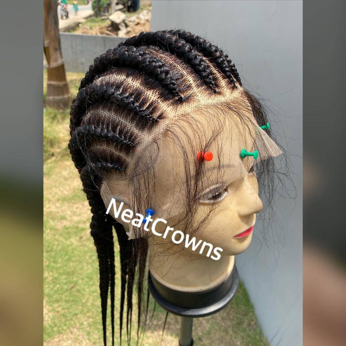 Stitch Feedin Cornrow Wig Cornrows Wigs Triangle Knotless Box - Etsy