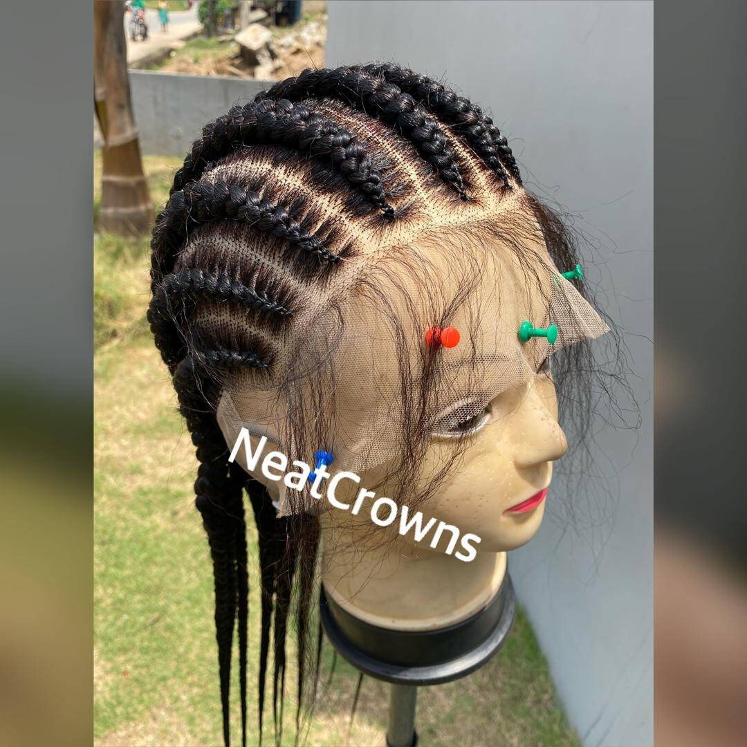 Stitch Feedin Cornrow Wig Cornrows Wigs Triangle Knotless Box - Etsy
