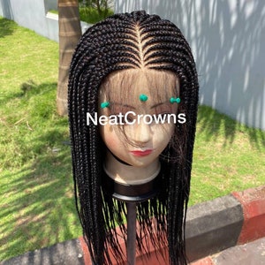 Cornrows Wig Cornrow Wigs Knotless Box Braids Wig for Black Women Faux ...