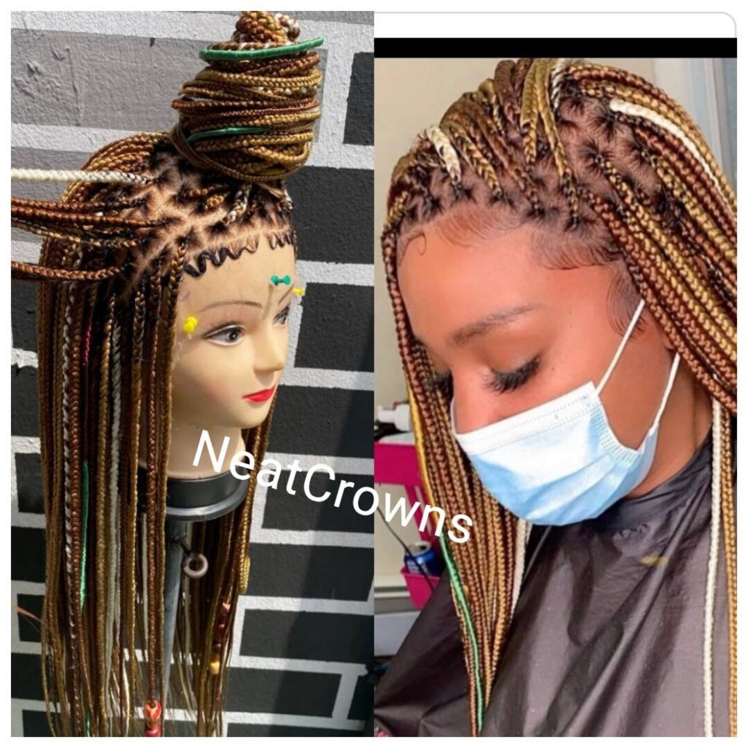 Eva Marcielle Knotless Box Braids Wig for Black Women Cornrows Cornrow ...