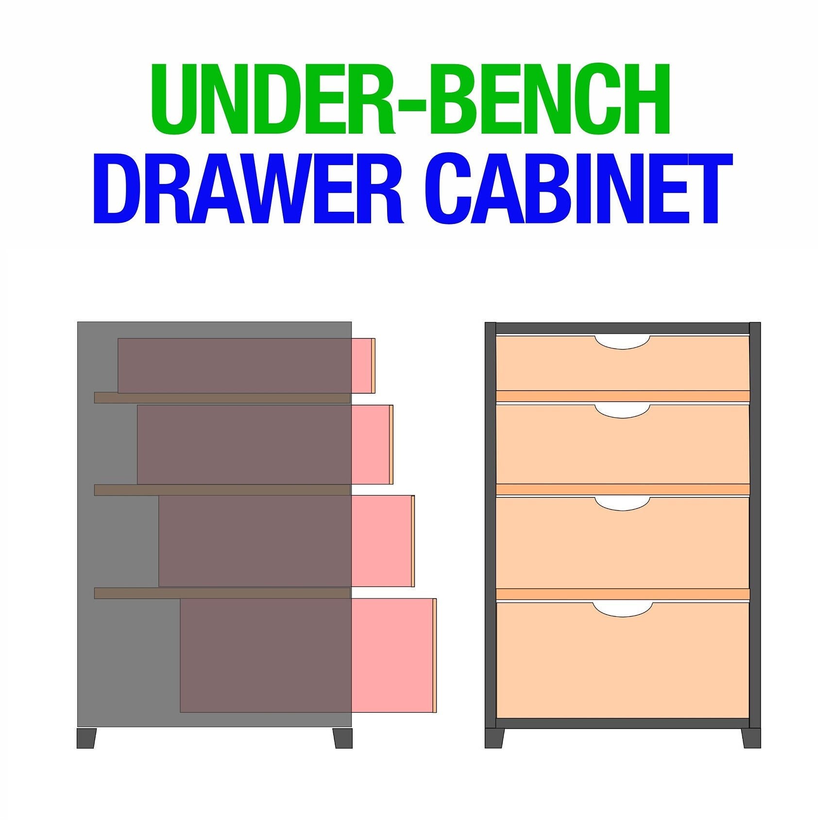 Plans for Under-bench Cabinet With Birch Ply Drawers - Etsy