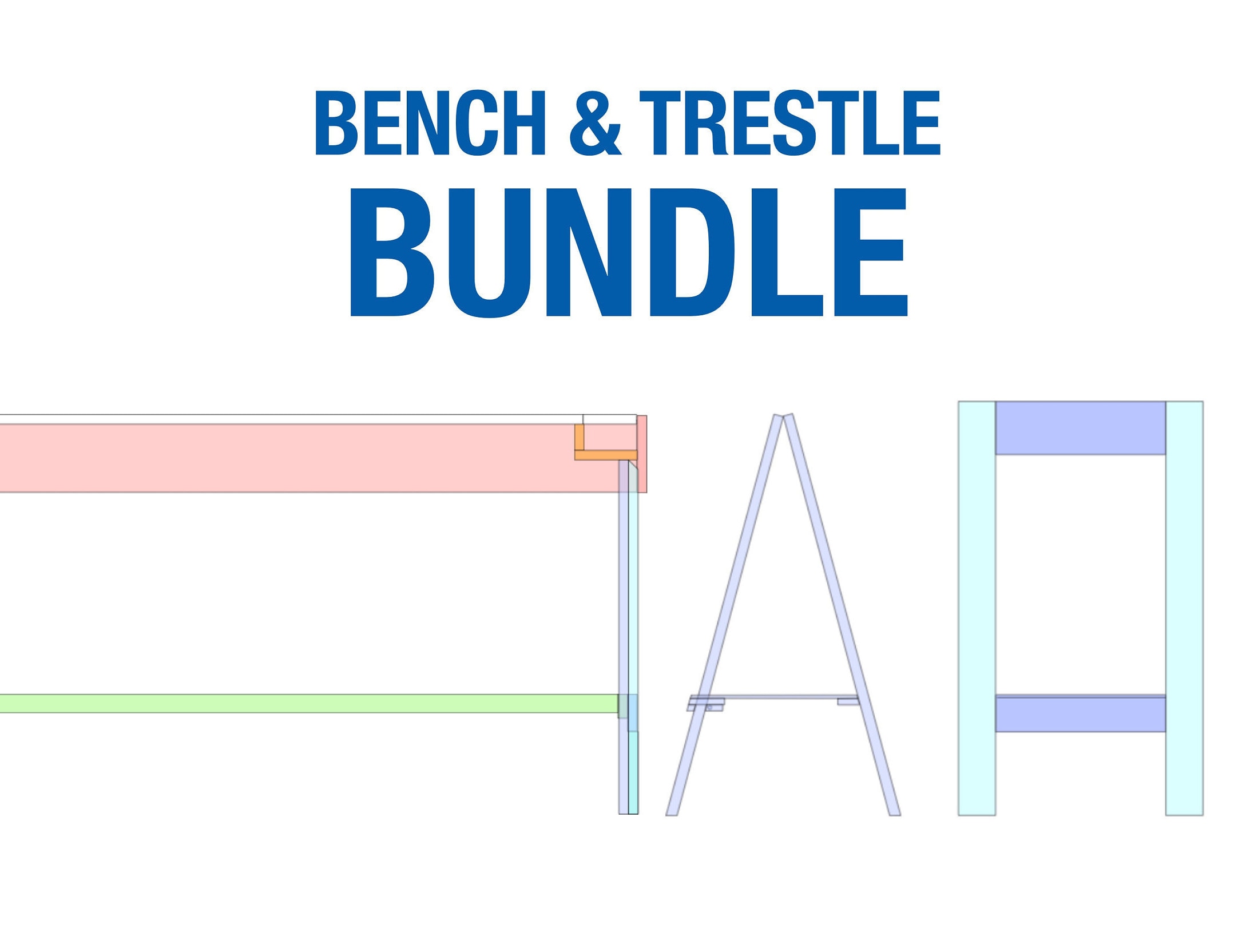 Portable Bench Plans and Lightweight Trestle Plans Bundle - Etsy UK