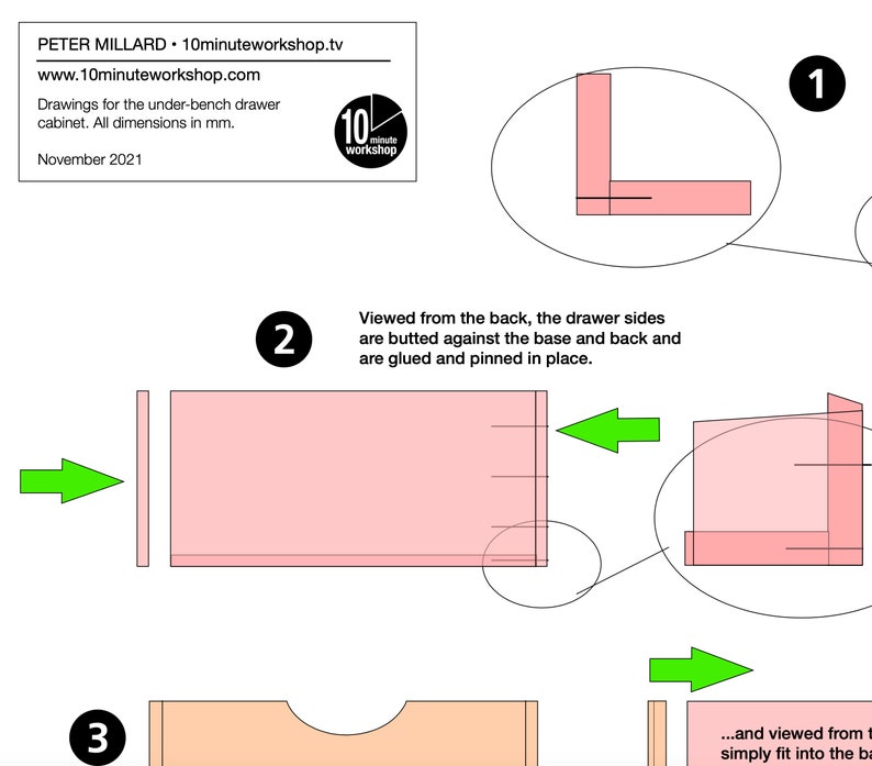 Plans for Under-bench Cabinet With Birch Ply Drawers - Etsy