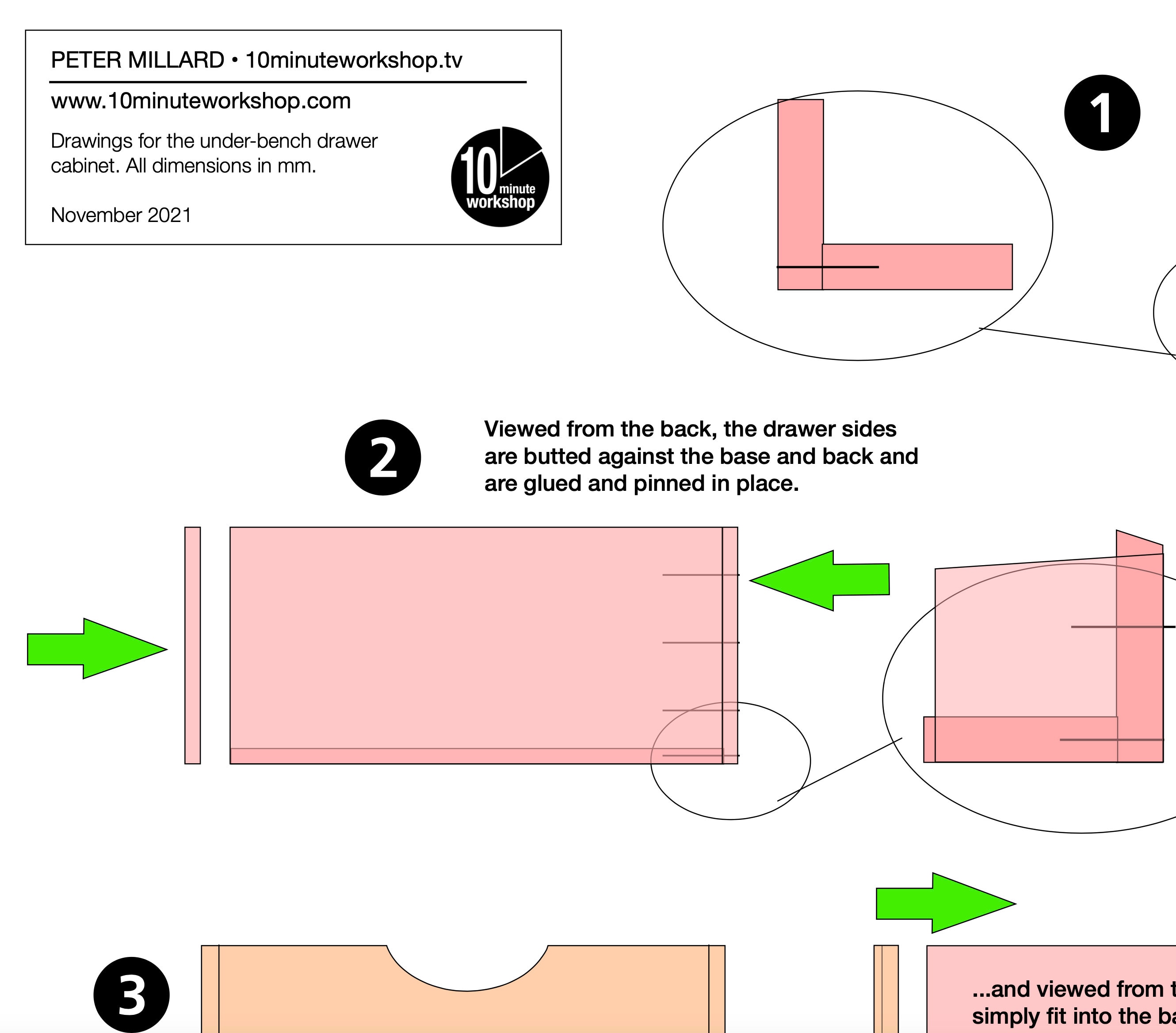 Plans for Under-bench Cabinet With Birch Ply Drawers - Etsy