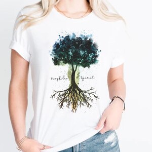 Tree and Roots Tree Tshirt for Nature Lovers, Artsy Watercolor Nature ...