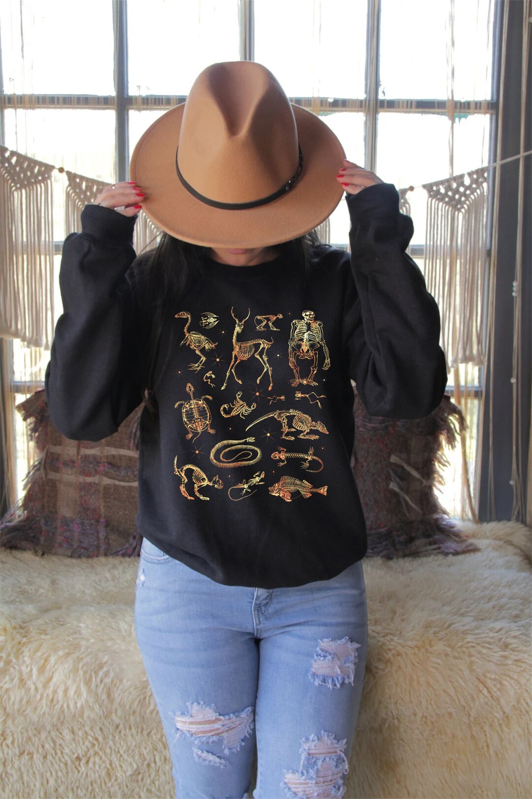 Zooarchaeology Skeleton Sweater, Animal Bones Shirt, Dark Academia ...