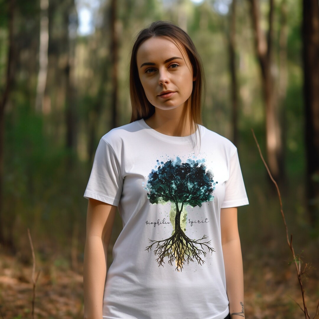 Tree and Roots Tree Tshirt for Nature Lovers, Artsy Watercolor Nature ...