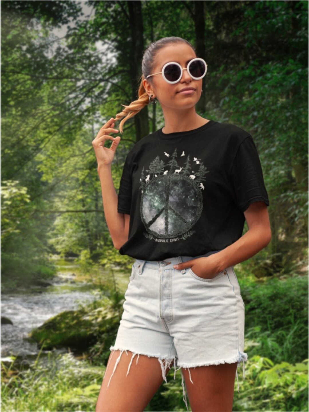 Biophilic Spirit Universe Peace Sign Shirt, Best Gift for Nature Lover ...