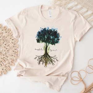 Tree and Roots Tree Tshirt for Nature Lovers, Artsy Watercolor Nature ...