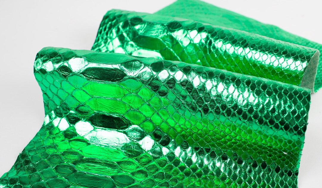 Green Metallic ITALIAN Genuine SNAKE AYERS (non Cites) Leather Skin - Etsy
