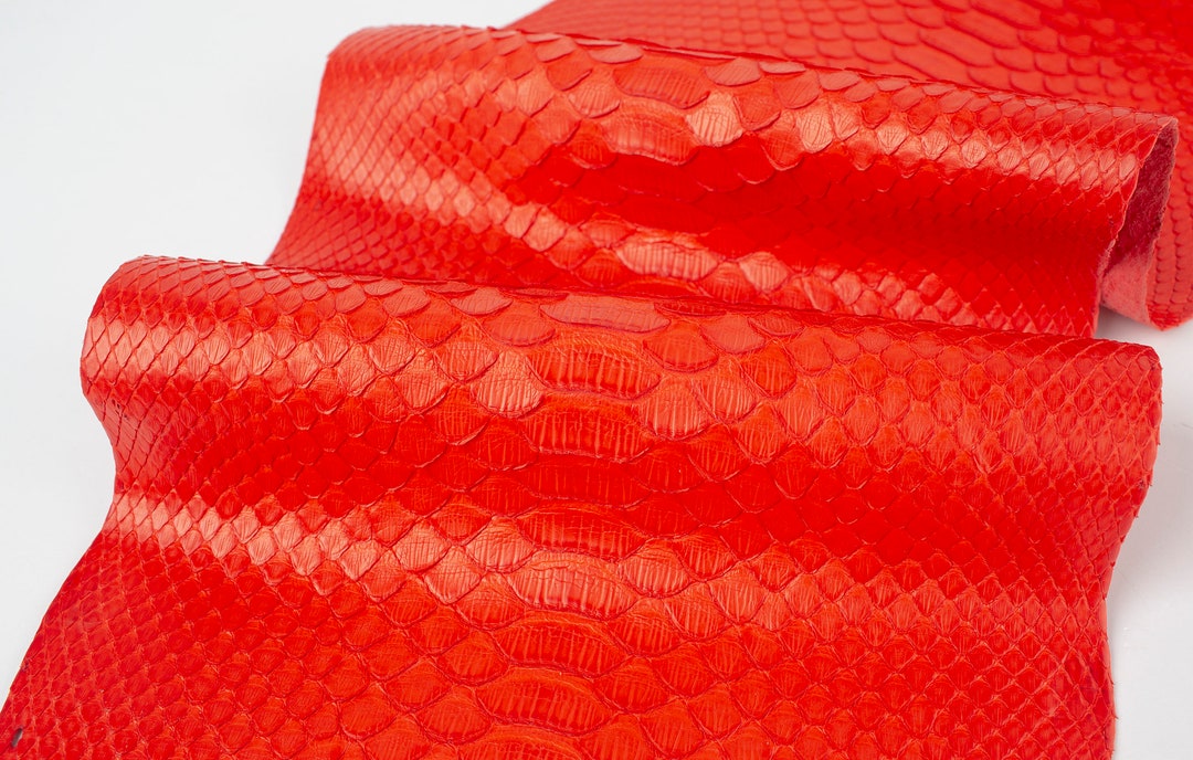 Scarlet Red ITALIAN Genuine SNAKE AYERS (non Cites) Leather Skin - Etsy