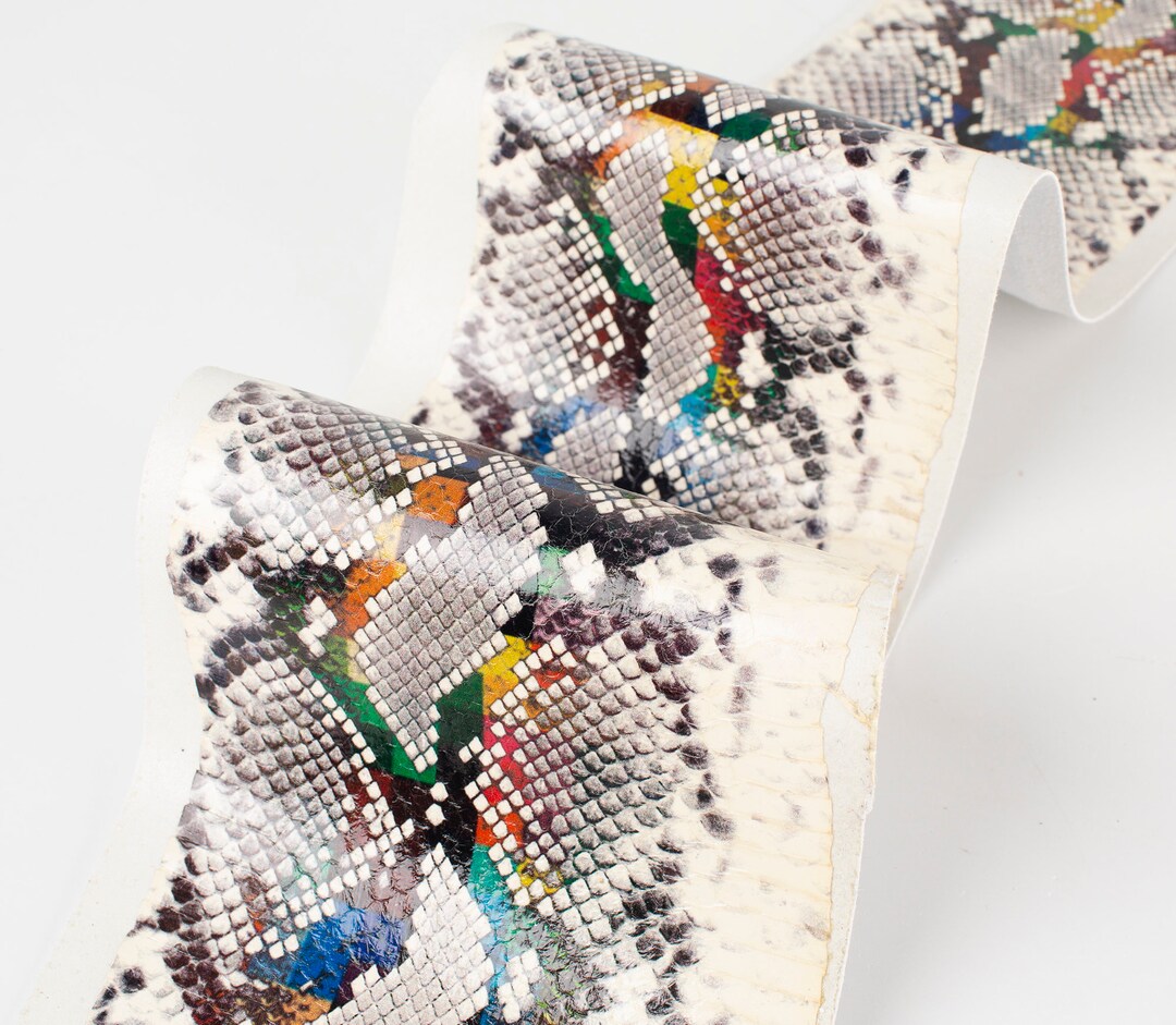 White/black/multicolor Print ITALIAN Genuine SNAKE AYERS (non Cites ...