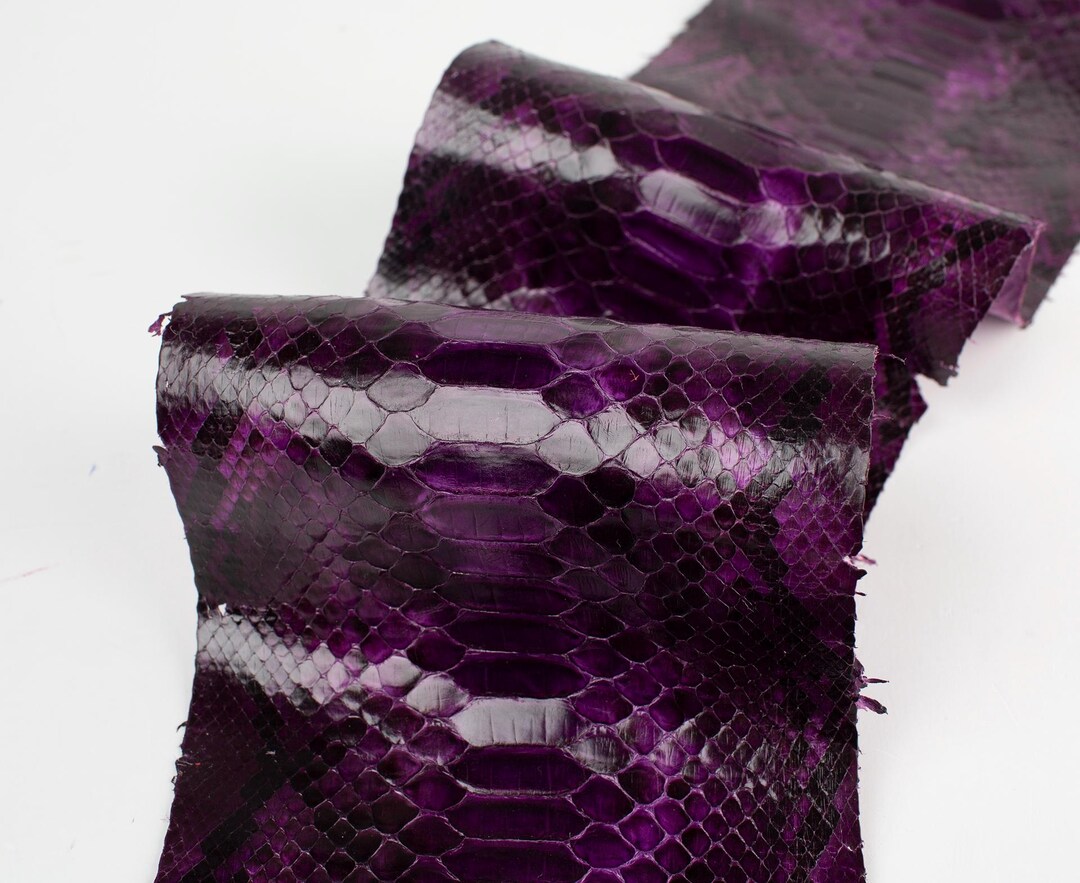 Violet/black Print ITALIAN Genuine SNAKE AYERS (non Cites) Leather ...