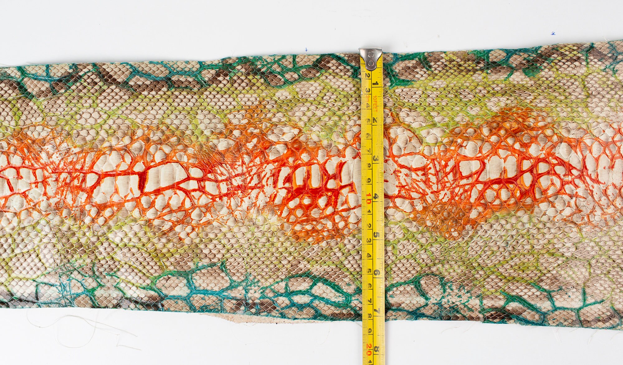 Green/red Print ITALIAN Genuine SNAKE AYERS non Cites Leather Glossy ...