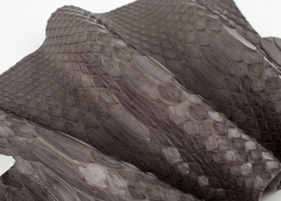 Gray ITALIAN genuine SNAKE AYERS non Cites leather skin | Etsy