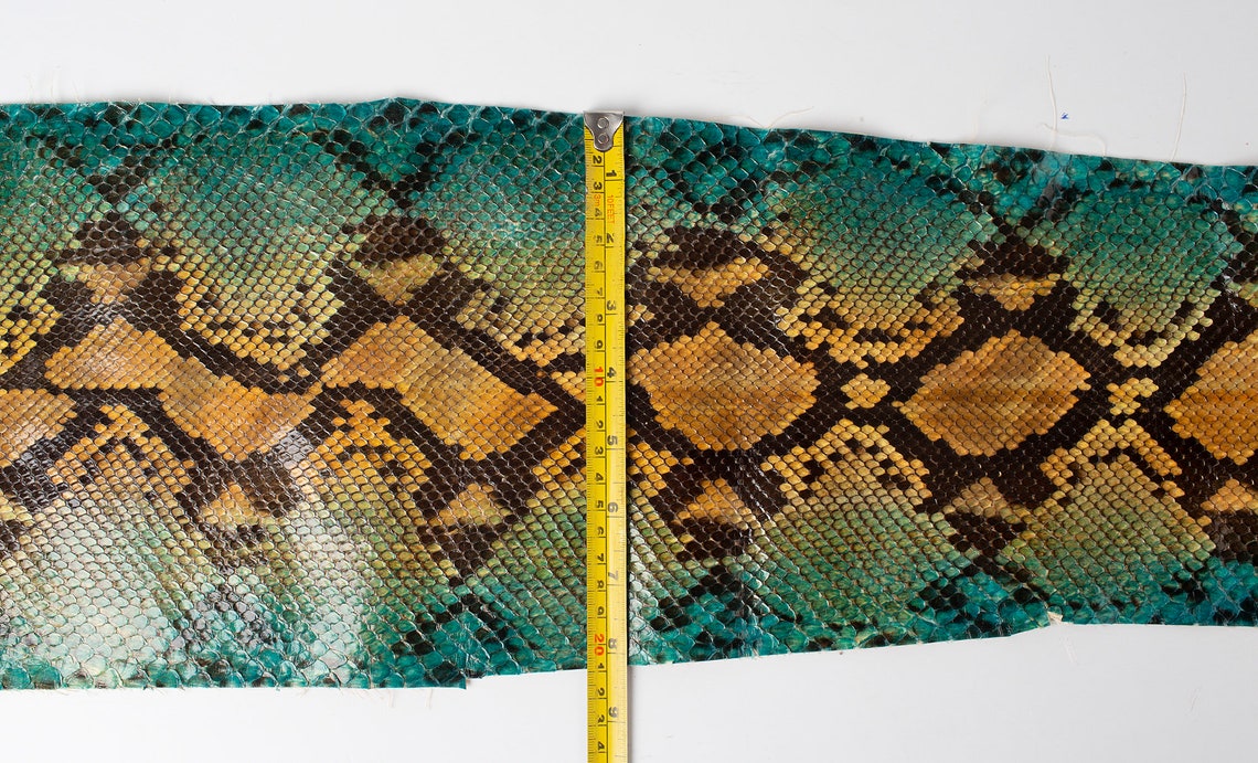 Yellow/green/black Print ITALIAN Genuine SNAKE AYERS non Cites Leather ...