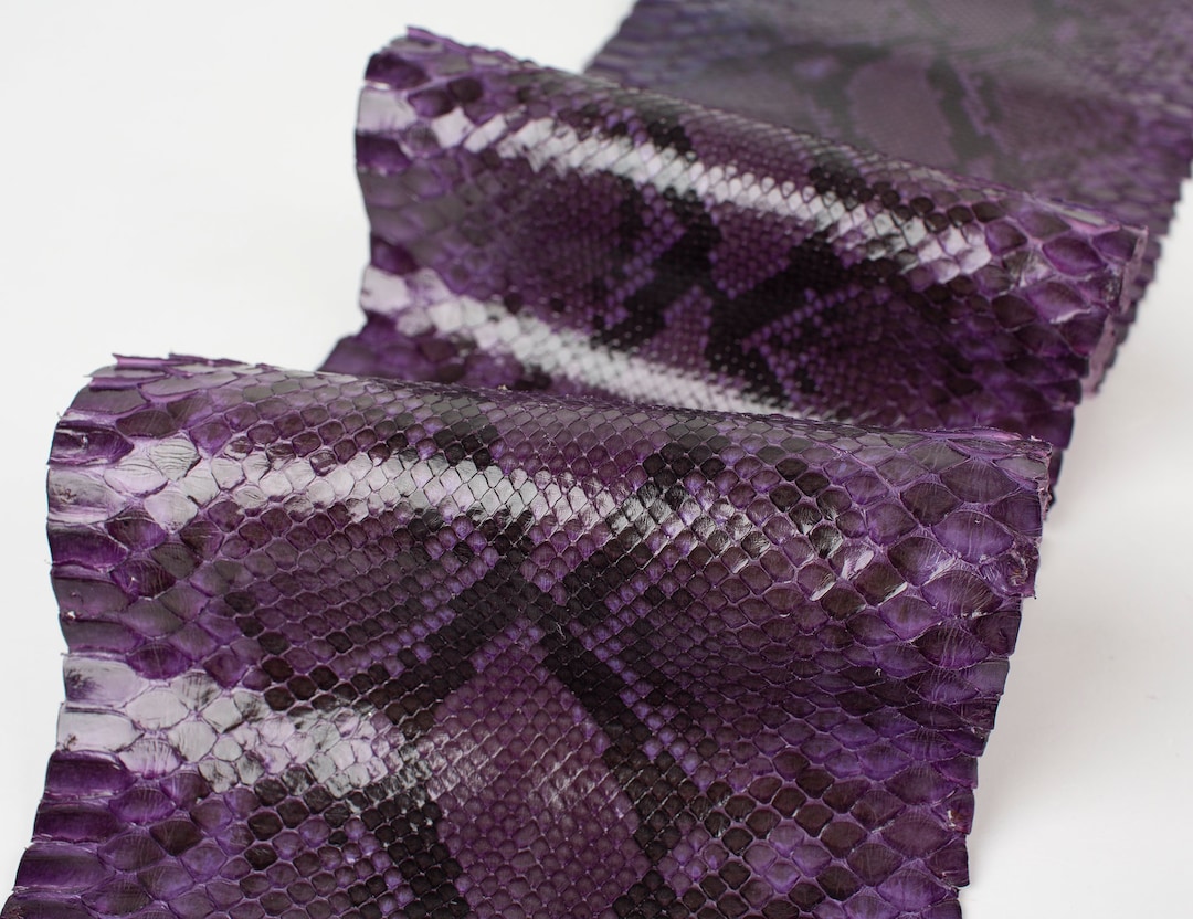 Violet/black Print ITALIAN Genuine SNAKE AYERS (non Cites) Leather ...