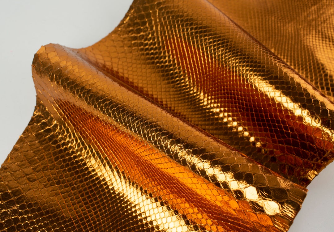 Сopper Metallic ITALIAN Genuine SNAKE AYERS (non Cites) Leather Skin ...