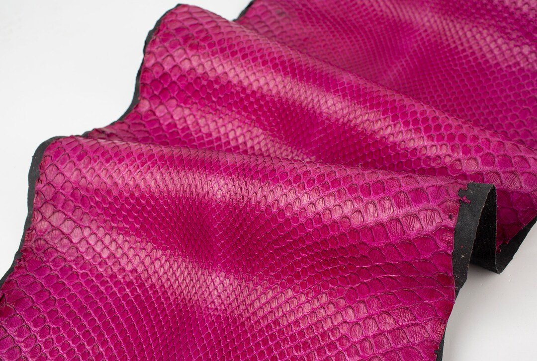 Fuchsia ITALIAN Genuine SNAKE AYERS (non Cites) Leather (on Fabric ...