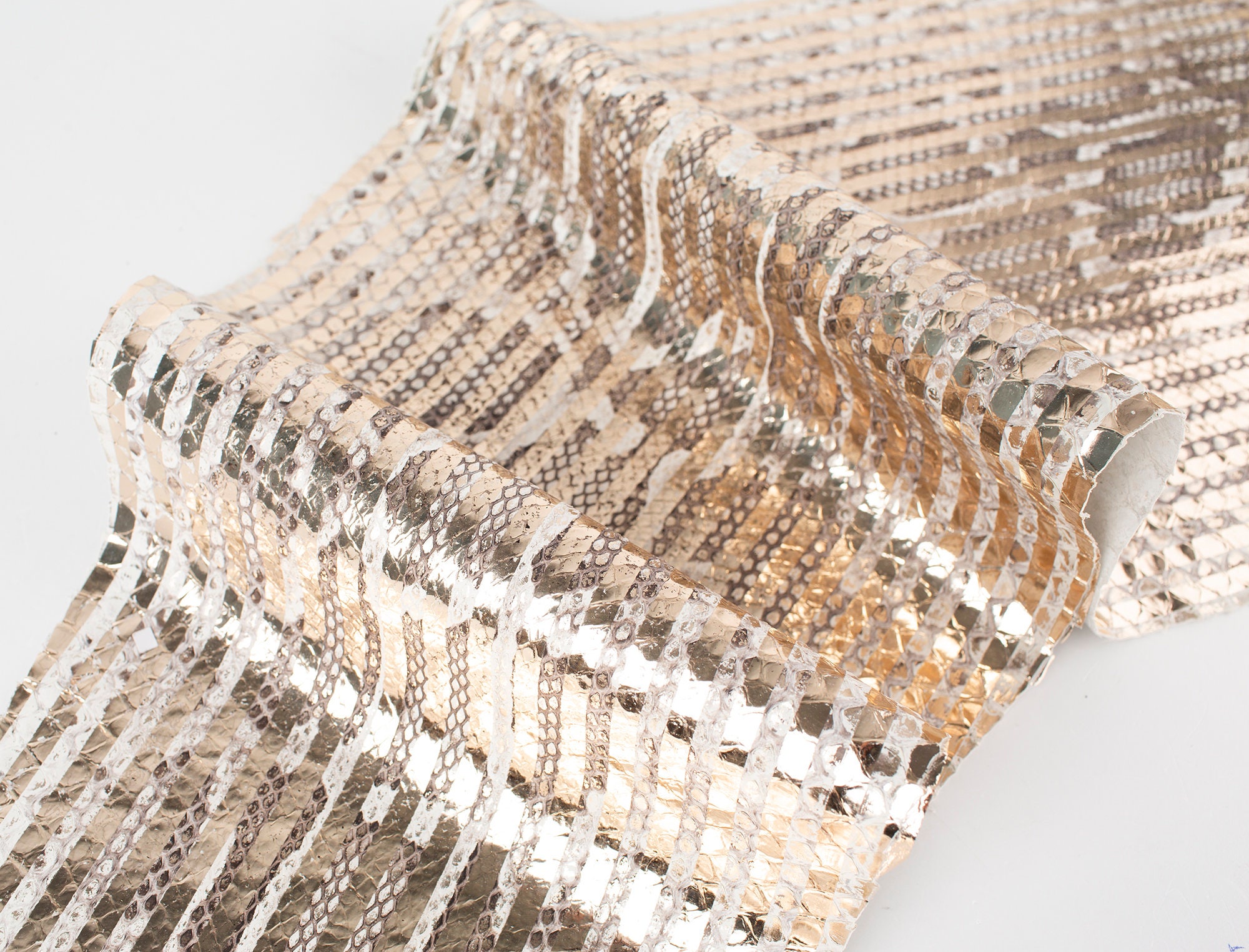 Gold Metallic ITALIAN Genuine SNAKE AYERS non Cites Leather Skin - Etsy