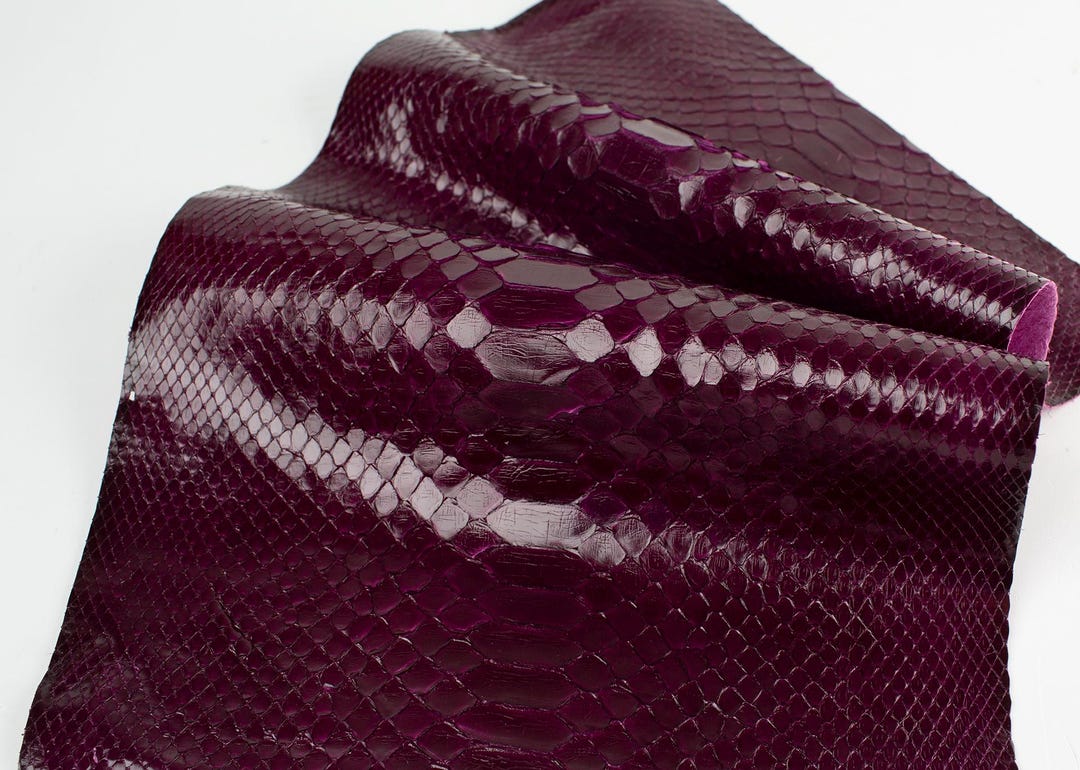 Violet Print ITALIAN Genuine SNAKE AYERS (non Cites) Leather Glossy ...