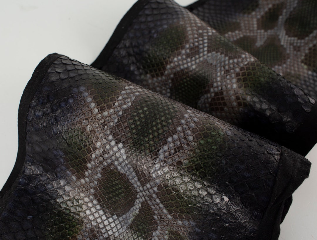 Blue /dark Green ITALIAN Genuine SNAKE AYERS non Cites Leather Skin ...