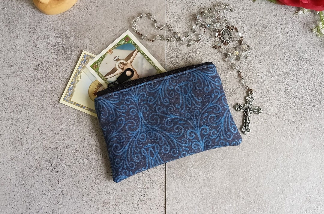 Auspice Maria Print Catholic Rosary Pouch - Etsy
