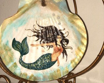 4' Seashell Mermaid Beach Cottage Decor Nautical Decor - Etsy