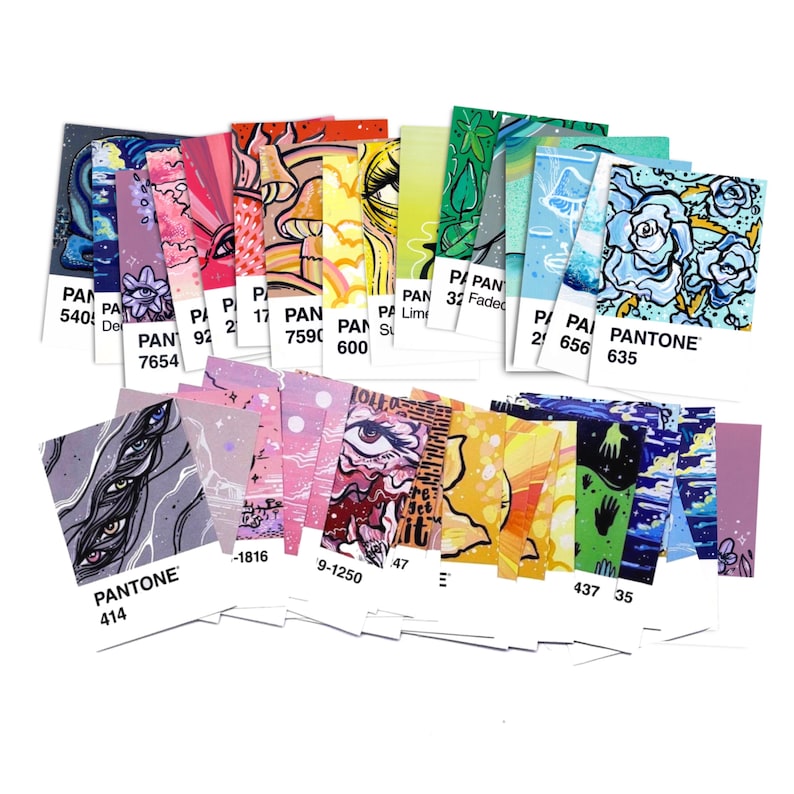 Mystery Mix Tiny Art Prints 5 Pack / Mini Illustration Rainbow ...