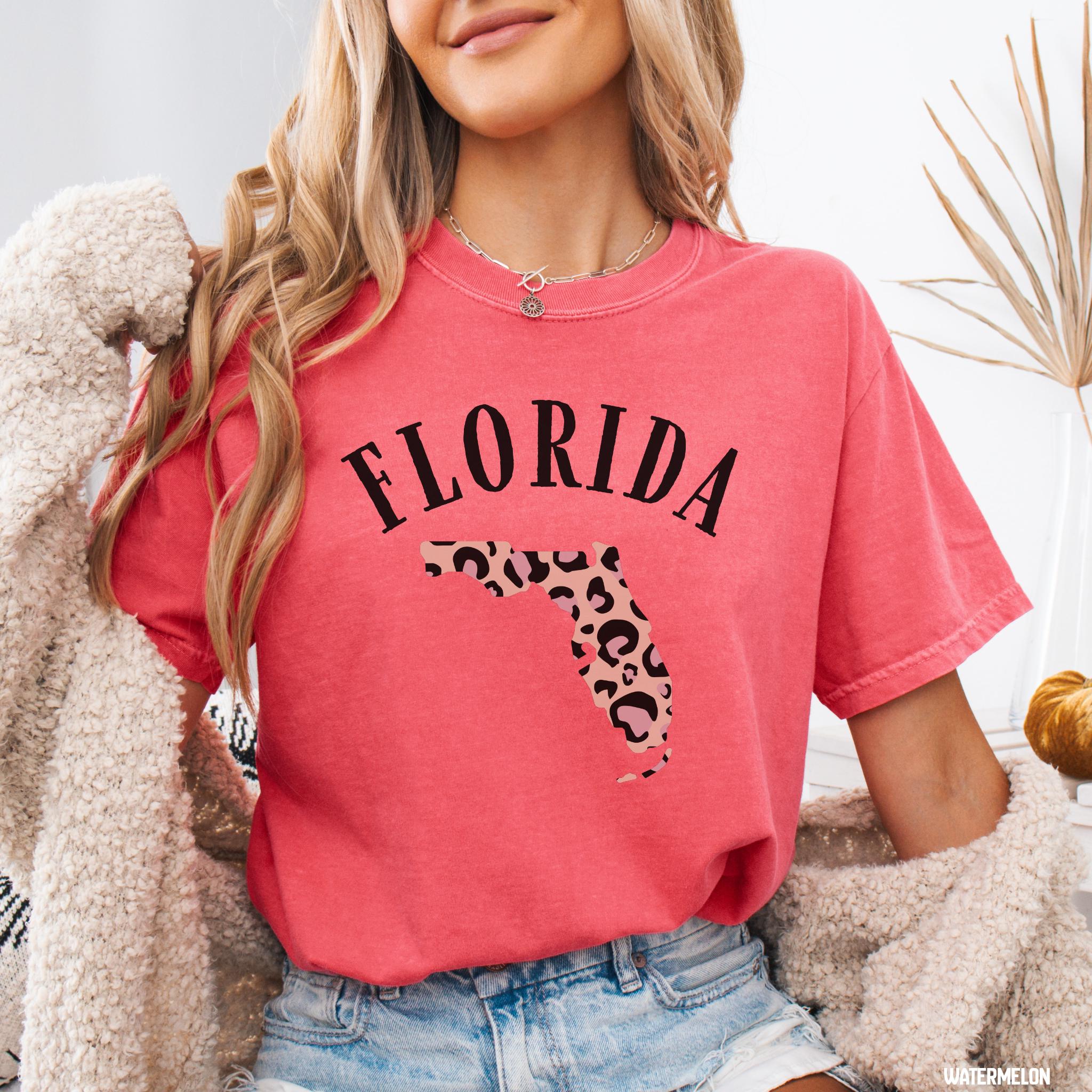 Florida Leopard Print T-shirt| Florida State Shirt| Florida Travel ...