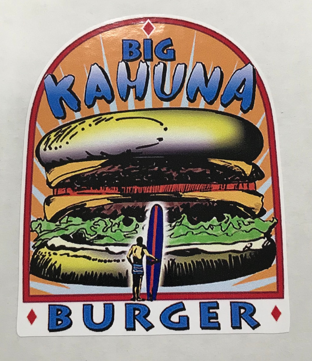 Big Kahuna Burger Logo 4x3" Vinyl Decal Full Color Water / Weather ...