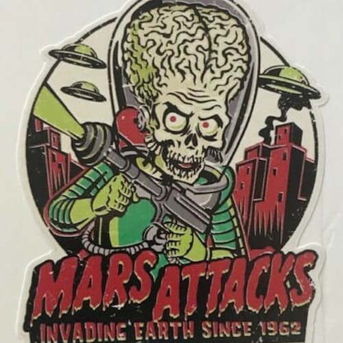 Mars Attacks 4 X 3.5 Full Color Vinyl Decal Sticker - Etsy