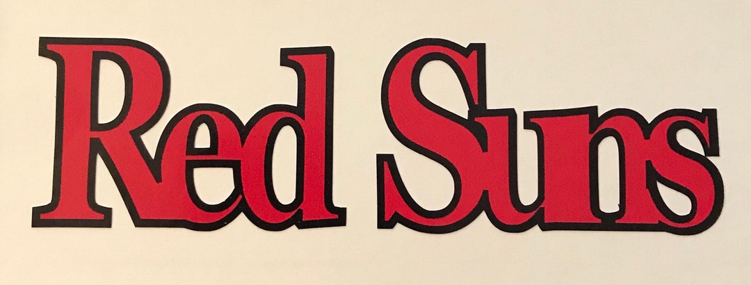 RED SUNS 6x1.75” Die Cut Vinyl Decal Water / Weather Resistant Race ...