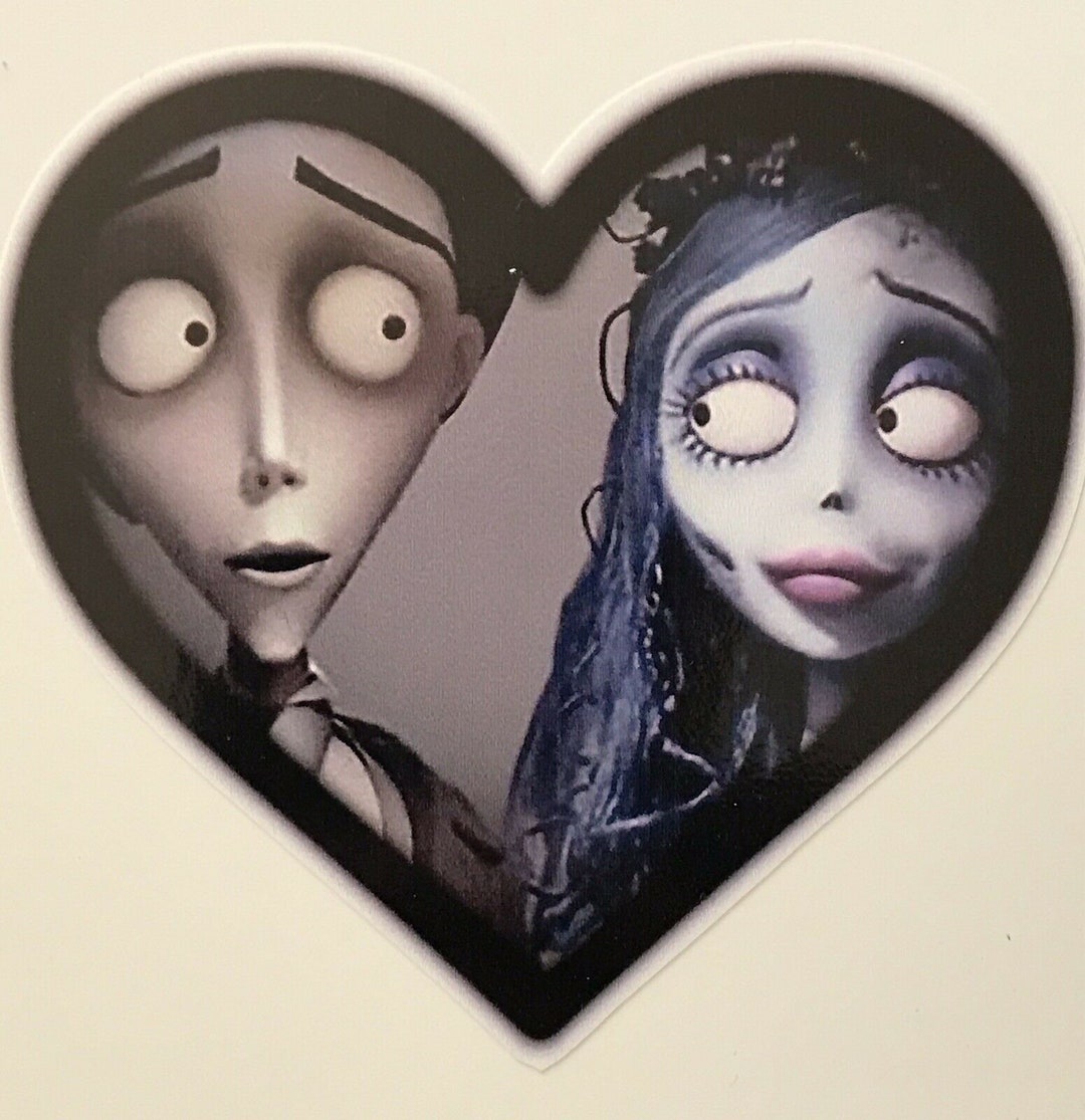 Corpse Bride Heart Shaped Full Color 4x3" Vinyl Decal Water / Weather ...