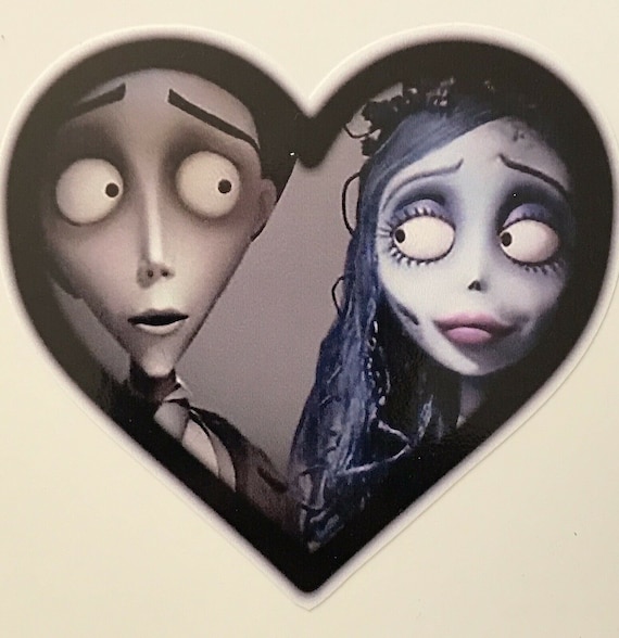 Corpse Bride Heart Shaped Full Color 4x3 Vinyl Decal - Etsy
