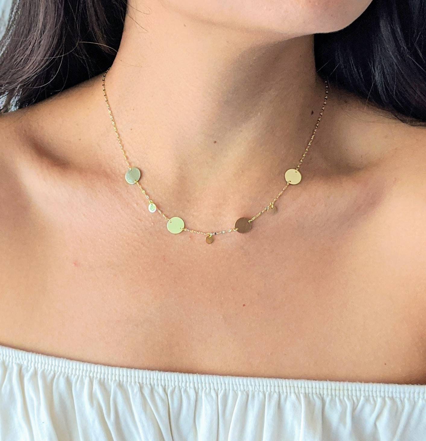 Gold Coin Jewelry Set Gold Coin Necklace & Bracelet Solid | Etsy