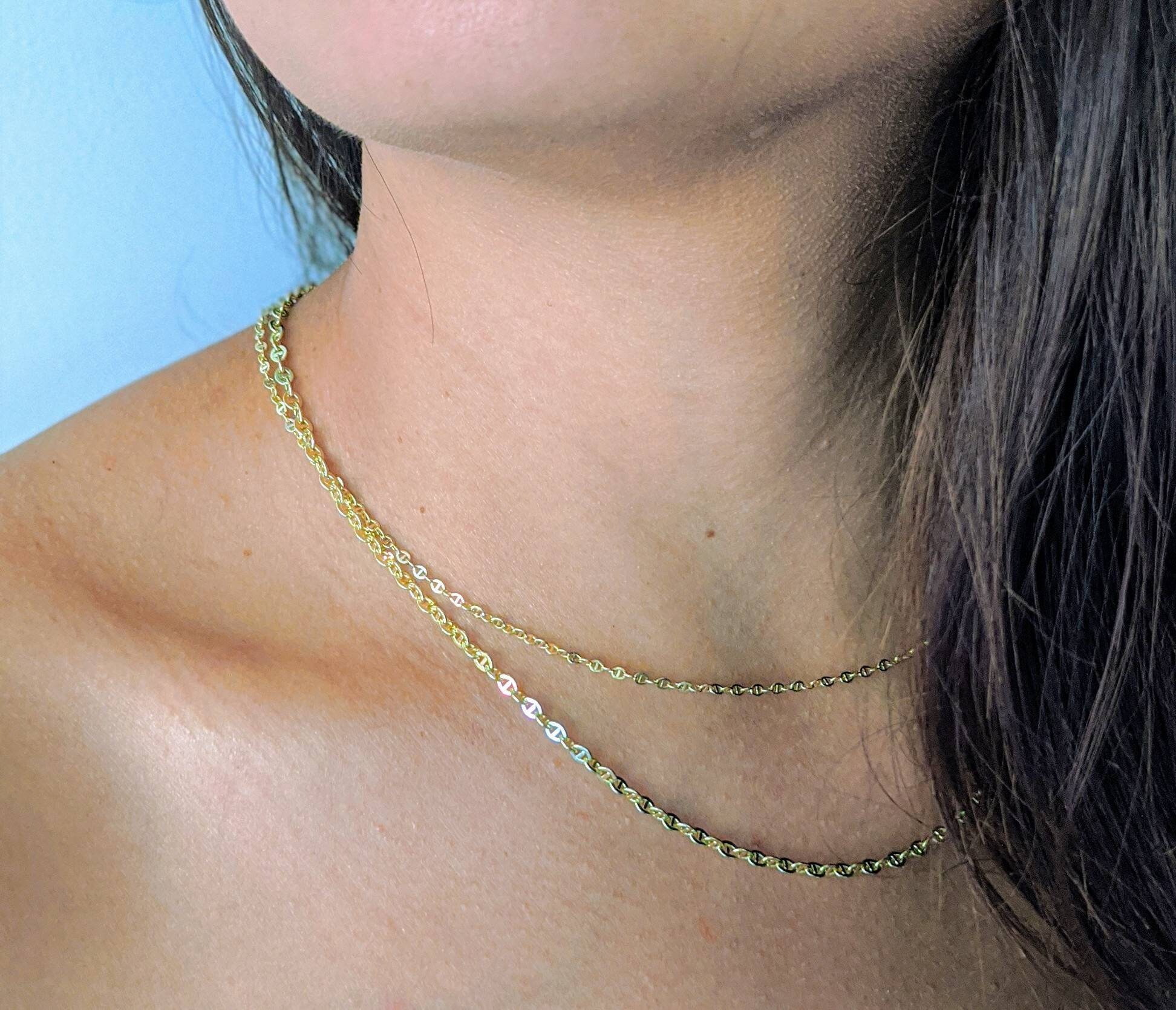 Mariner Link Chain Necklace 14K Mainer Gucci Link Chain - Etsy