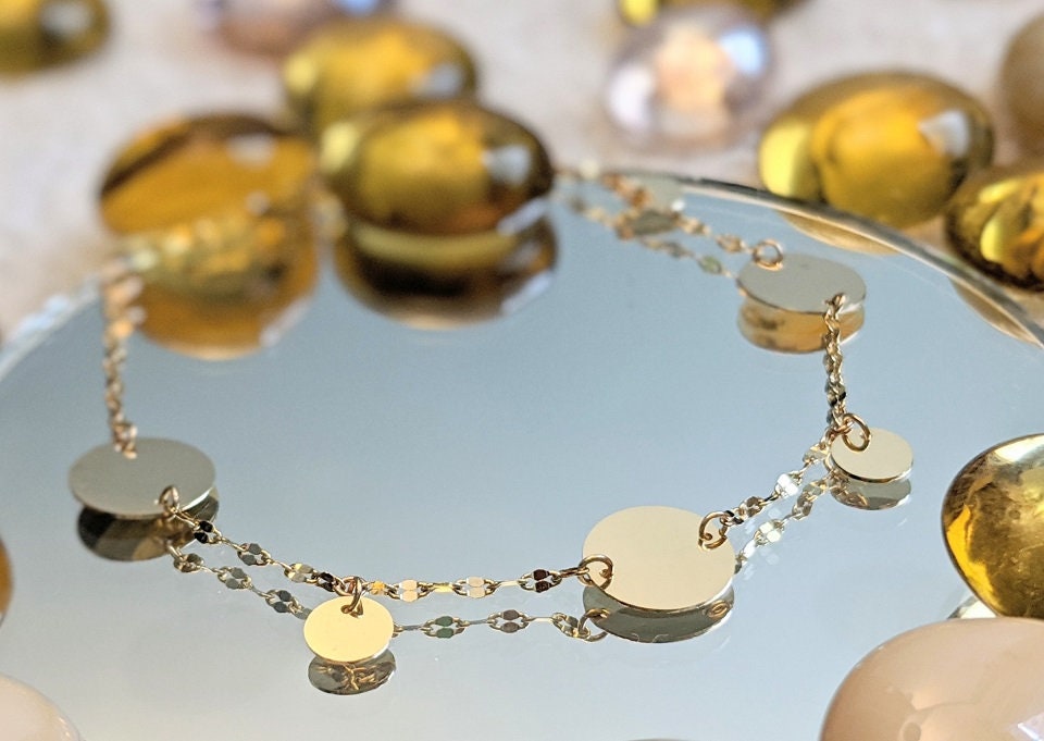 Gold Coin Jewelry Set | Gold Coin Necklace & Bracelet | Solid Gold ...